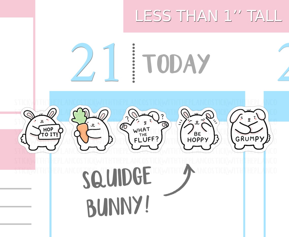 S_281 | Squidge Bunny Stickers, Decorative Stickers, Tracker Stickers ...