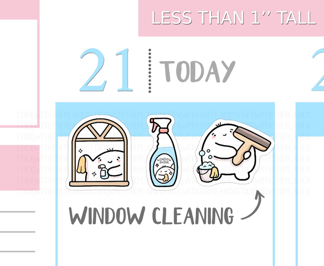 S_012 | Window Washing Planner Stickers, Cleaning Stickers, Chores ...