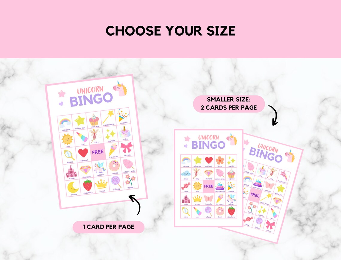 Unicorn Bingo - 30 Unicorn Bingo Cards - Unicorn Party Game - Unicorn ...