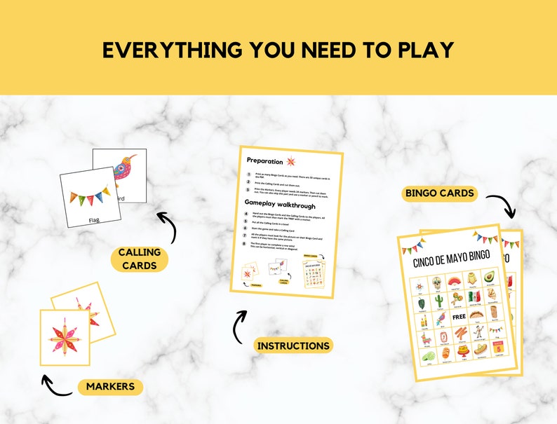 Cinco De Mayo Bingo Cinco De Mayo Activity for Kids 30 Fiesta Bingo ...