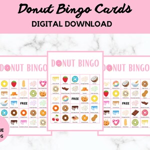 Donut Bingo - Donut Party Activity- 30 Donut Bingo Cards - Donut Party ...