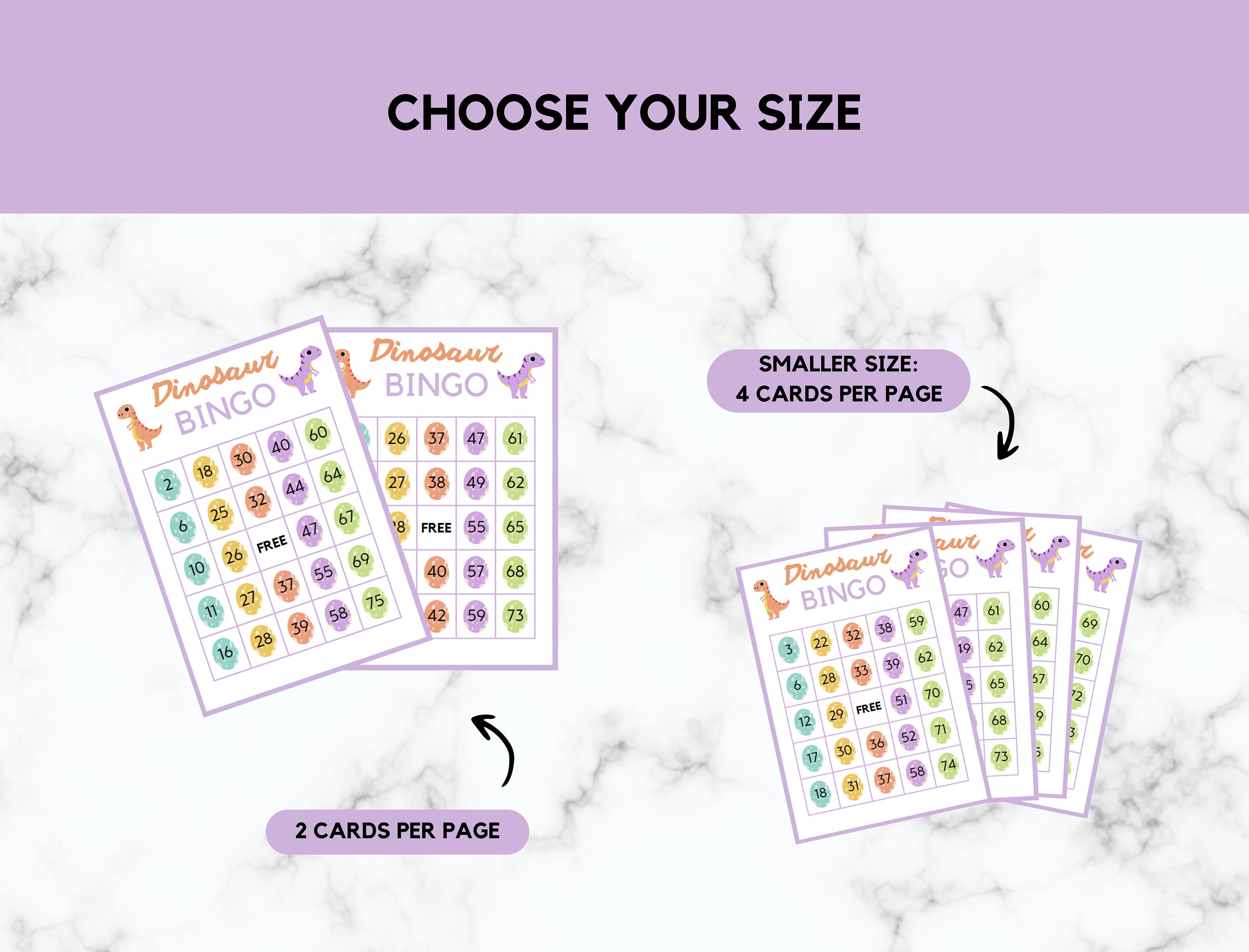 Dinosaur Bingo 50 Dinosaur Bingo Cards Dinosaur Party Game Dinosaur ...