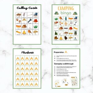 Camping Bingo Campground Activity 30 Camping Bingo Cards Camping Game ...