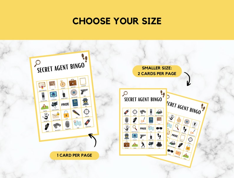 Secret Agent Bingo - Spy Birthday Activity- 30 Detective Printable ...