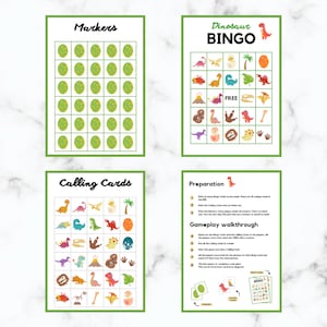 Dinosaur Bingo - 30 Dinosaur Bingo Cards - Dinosaur Party Game ...