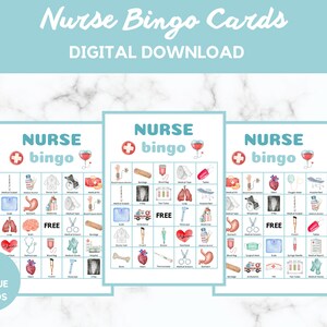 Nurse Bingo Doctor Bingo 30 Nurse Bingo Cards Medical Bingo Nurse ...