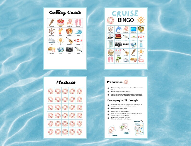 Cruise Bingo - Travel Bingo - 30 Cruise Bingo Cards - Cruise Ship Bingo ...