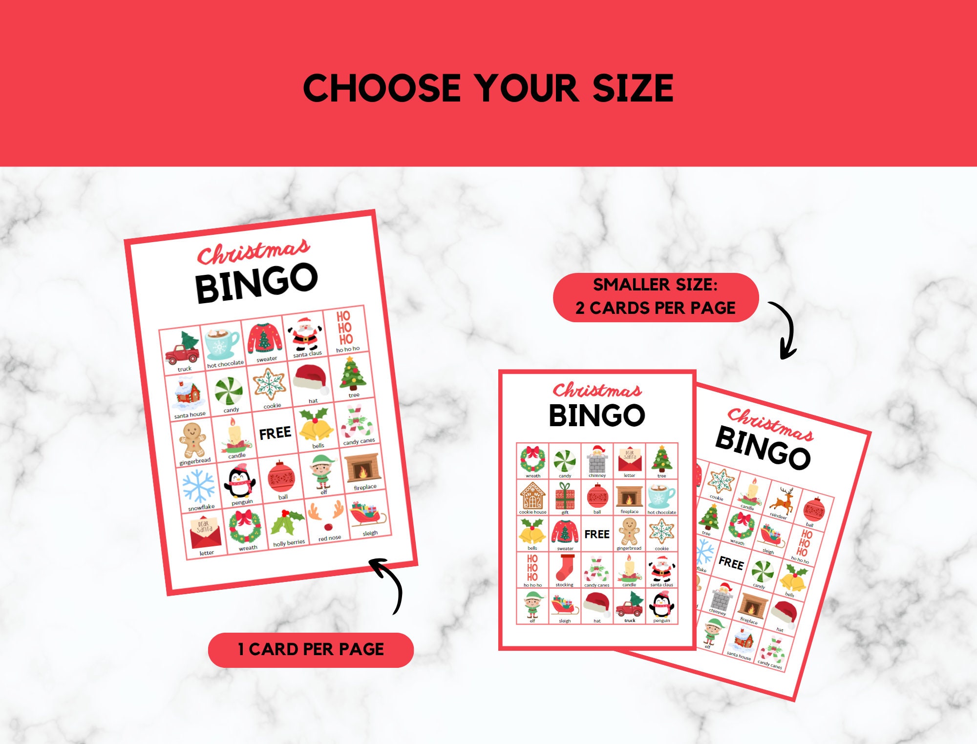 Christmas Bingo - 30 Christmas Bingo Cards - Christmas Party Game ...
