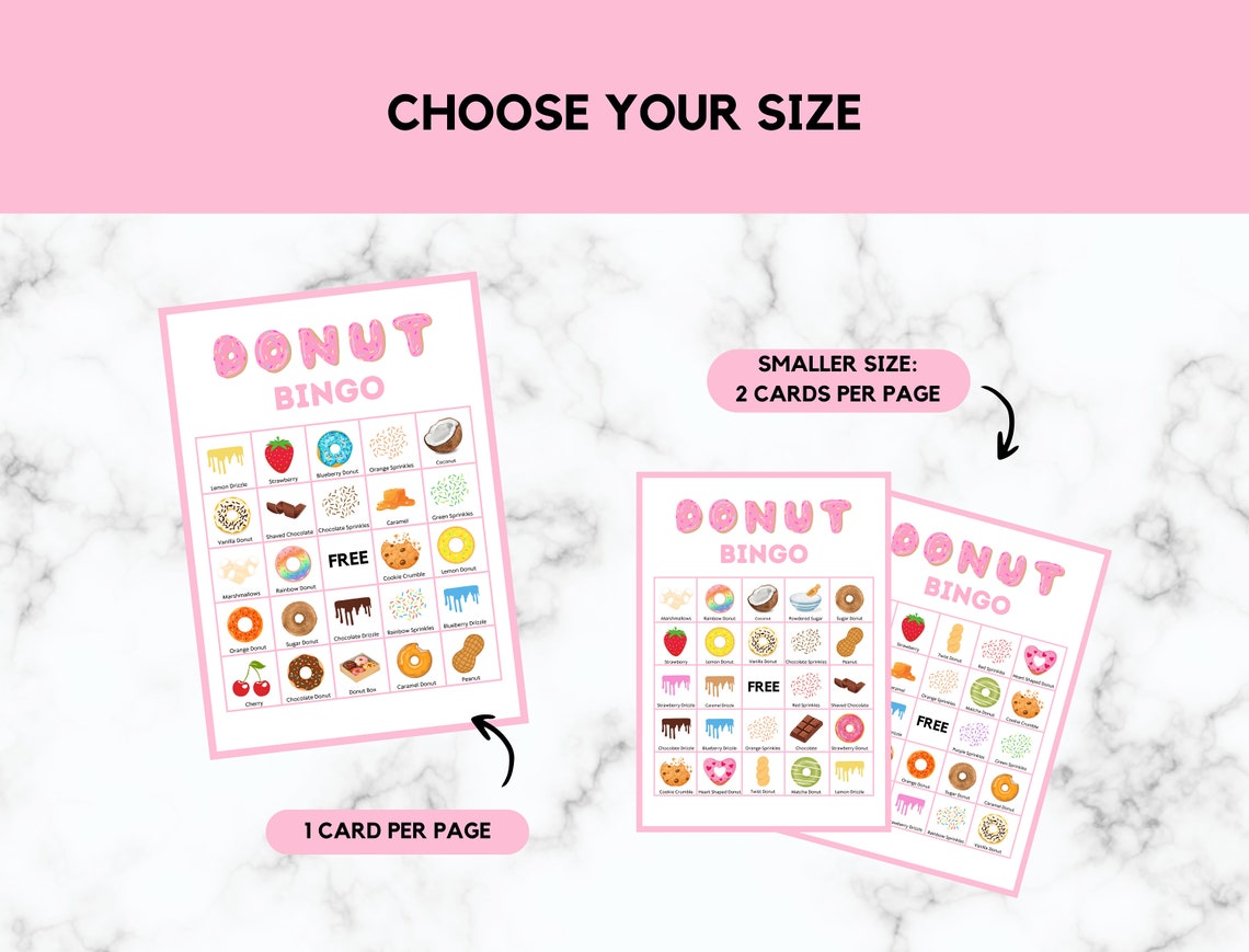 Donut Bingo - Donut Party Activity- 30 Donut Bingo Cards - Donut Party ...