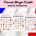 France Bingo - Travel Bingo - 30 France Bingo Cards - France Party Game ...