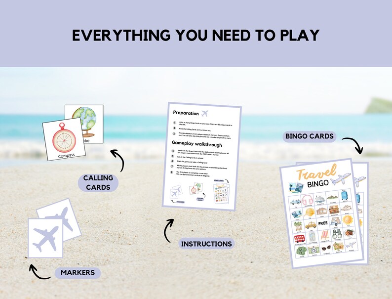 Travel Bingo - 30 Travel Bingo Cards - Travel Party Game - Travel ...