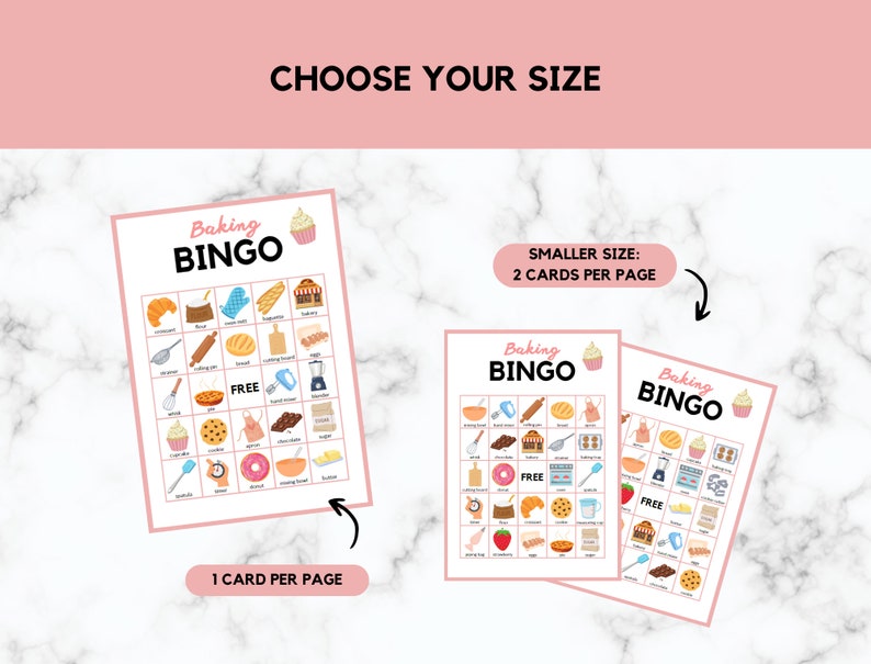 Baking Bingo - 30 Baking Bingo Cards - Baking Party Game - Baking ...