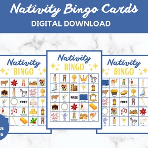 Nativity Bingo - Christmas Bingo - 30 Nativity Bingo Cards - Christmas ...