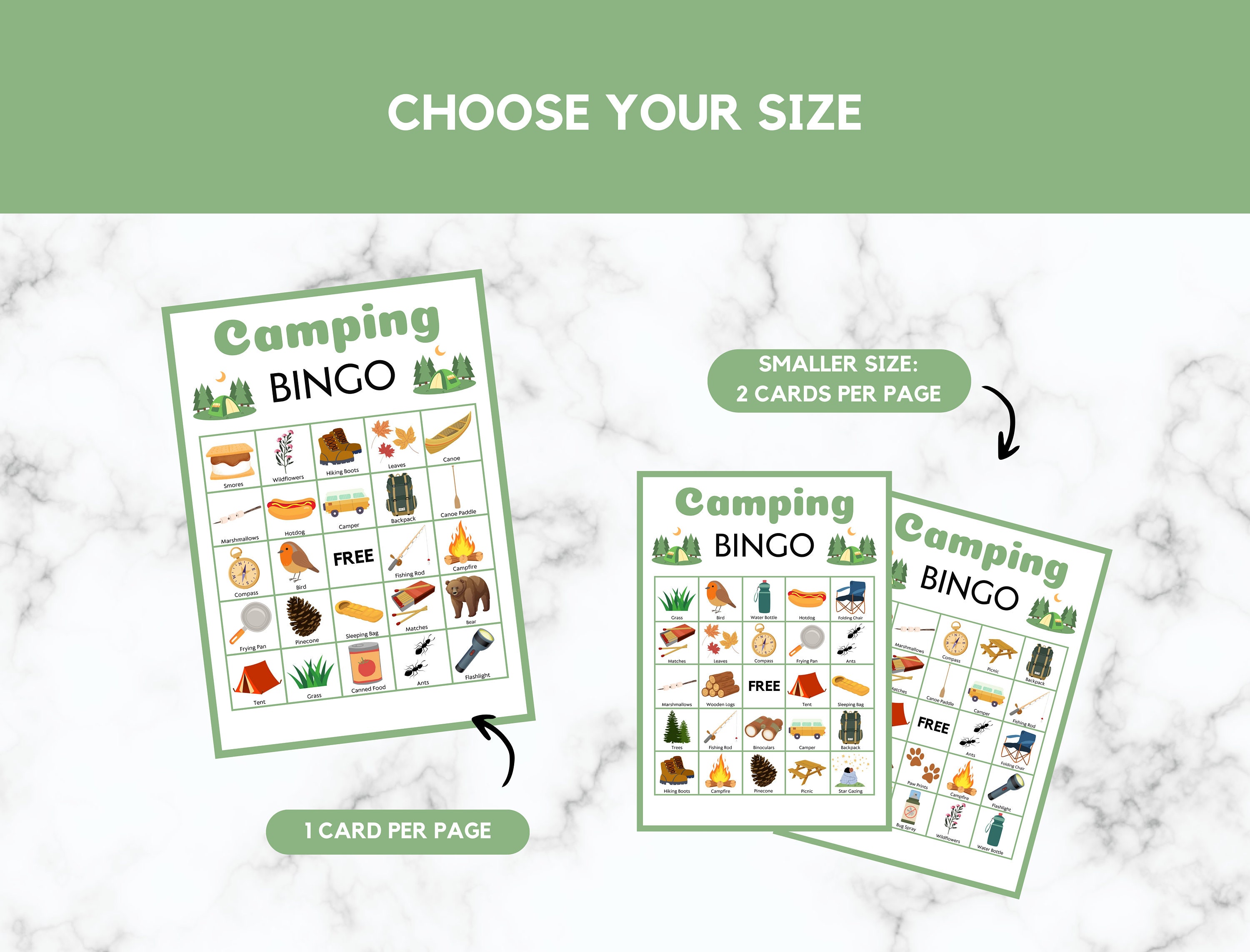Camping Bingo - Campground Activity- 30 Camping Bingo Cards - Camping ...