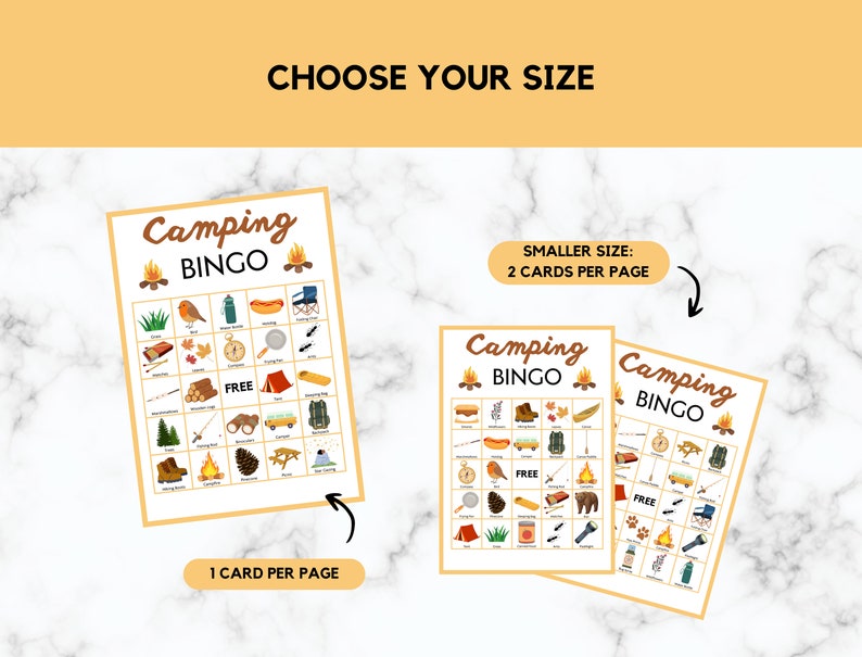 Camping Bingo Campground Activity 30 Camping Bingo Cards Camping Game ...