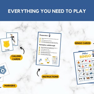 Police Bingo - 30 Police Bingo Cards - Police Party Game - Police ...