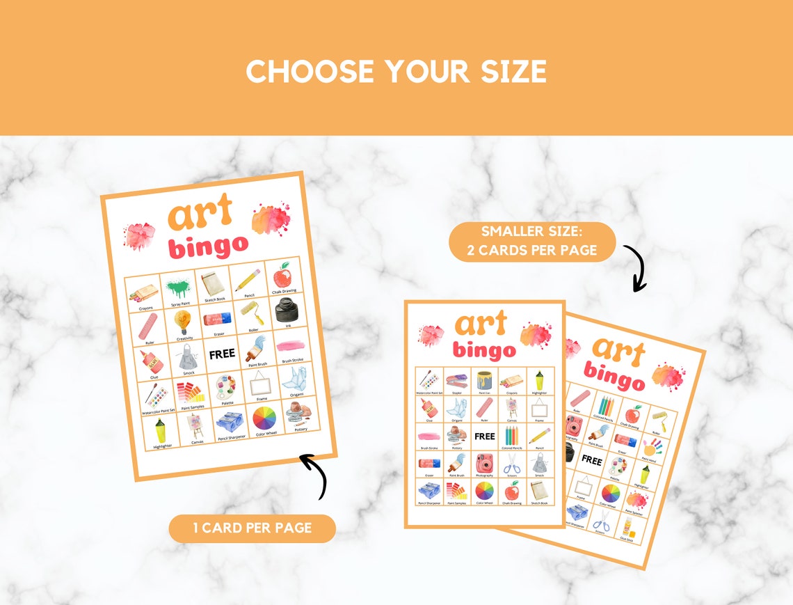 Art Bingo - Art Activity- 30 Art Bingo Cards - Art Party Game - - Art ...