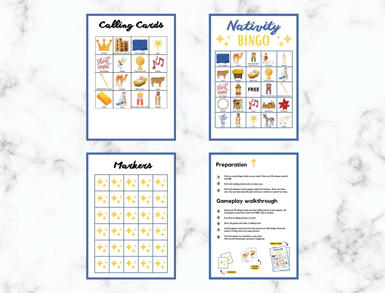 Nativity Bingo - Christmas Bingo - 30 Nativity Bingo Cards - Christmas ...