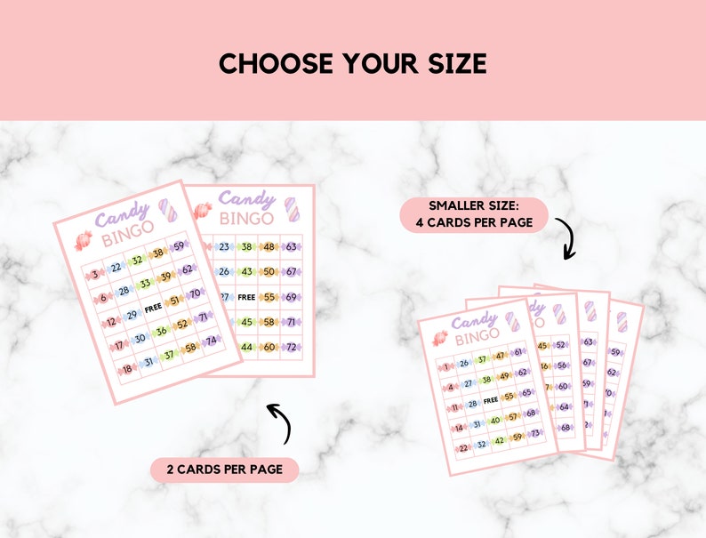 Candy Bingo - 100 Candy Bingo Cards - Candy Party Game - Candy Birthday ...