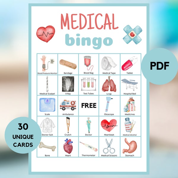 Medical Bingo Cards - Etsy