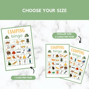 Camping Bingo Campground Activity 30 Camping Bingo Cards Camping Game ...