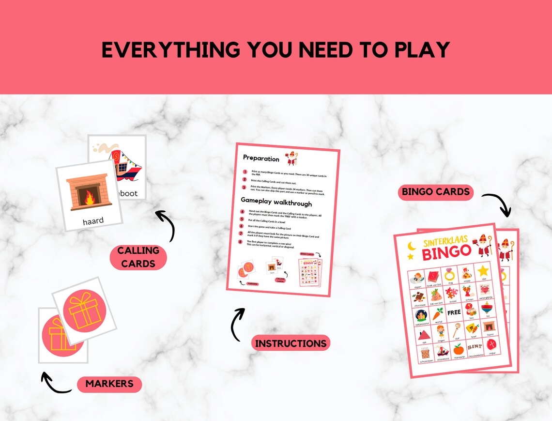 Sinterklaas Bingo - 30 Sinterklaas Bingo Cards - Sinterklaas Party Game ...