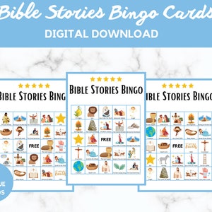 Bible Stories Bingo - 30 Bible Stories Bingo Cards - Bible Stories ...