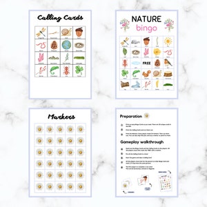 Nature Bingo 30 Nature Bingo Cards Nature Party Game Nature Hike Bingo ...