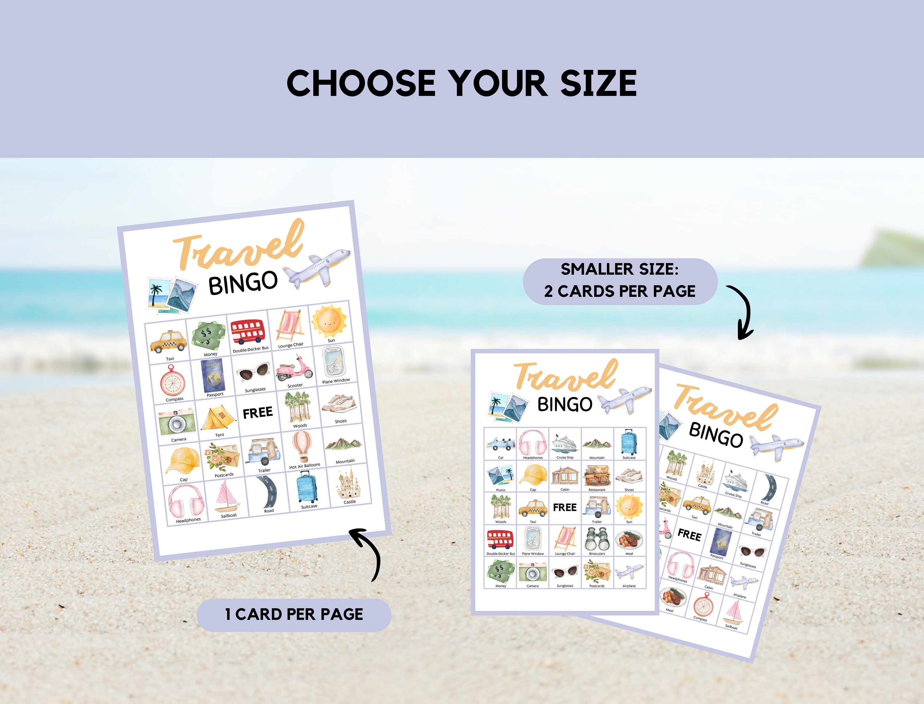 Travel Bingo - 30 Travel Bingo Cards - Travel Party Game - Travel ...