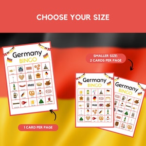 Germany Bingo - Travel Bingo - 30 Germany Bingo Cards - Germany Party ...