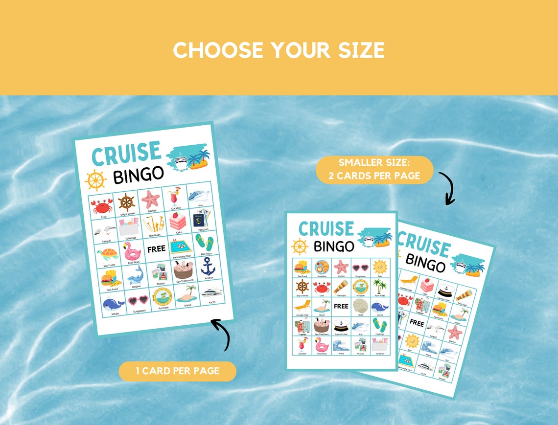 Cruise Bingo - Travel Bingo - 30 Cruise Bingo Cards - Cruise Ship Bingo ...
