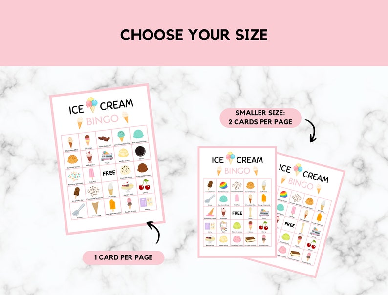 Ice Cream Bingo Ice Cream Activity 30 Printable Ice Cream Bingo Cards ...
