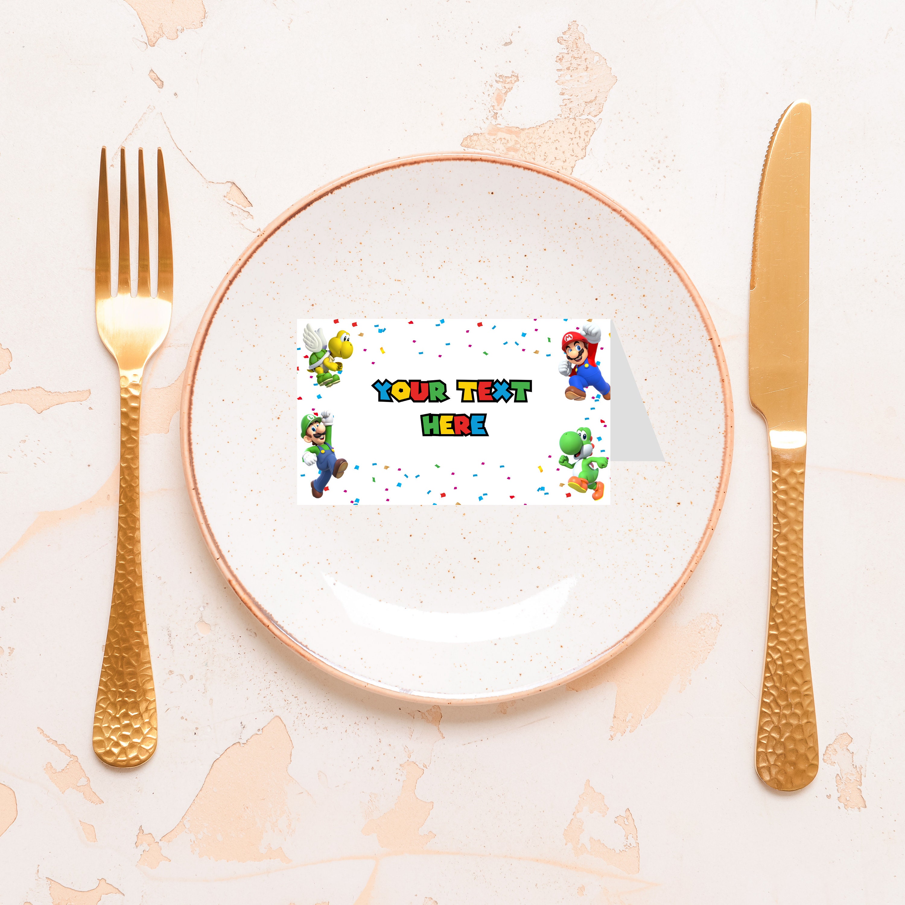Mario Food Labels Printable Birthday Food Tents Super Mario Food Label ...