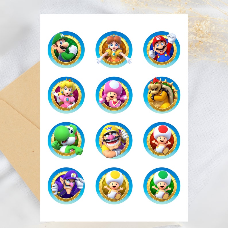 Cupcake Toppers Mario Bros Birthday Cakes Super Mario Cupcake Toppers ...