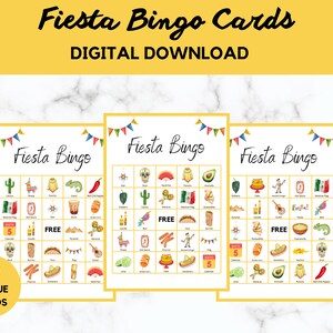 Fiesta Bingo Fiesta Activity for Kids 30 Fiesta Bingo Cards Fiesta Game ...