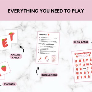 Strawberry Bingo - 30 Strawberry Bingo Cards - Strawberry Party Game ...