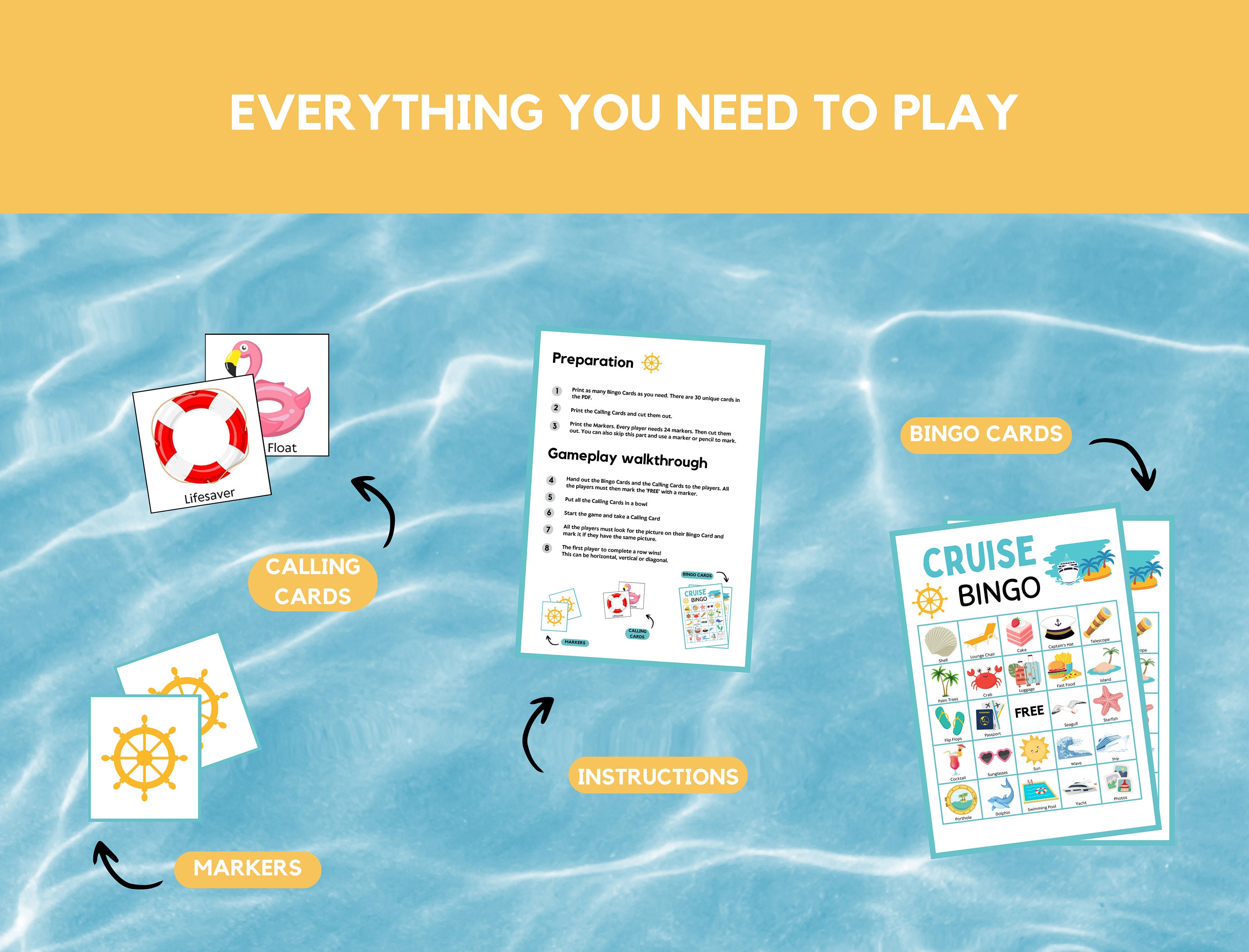 Cruise Bingo - Travel Bingo - 30 Cruise Bingo Cards - Cruise Ship Bingo ...