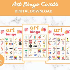 Art Bingo - Art Activity- 30 Art Bingo Cards - Art Party Game - - Art ...