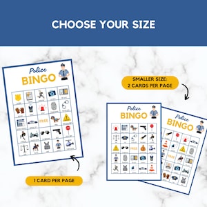 Police Bingo - 30 Police Bingo Cards - Police Party Game - Police ...
