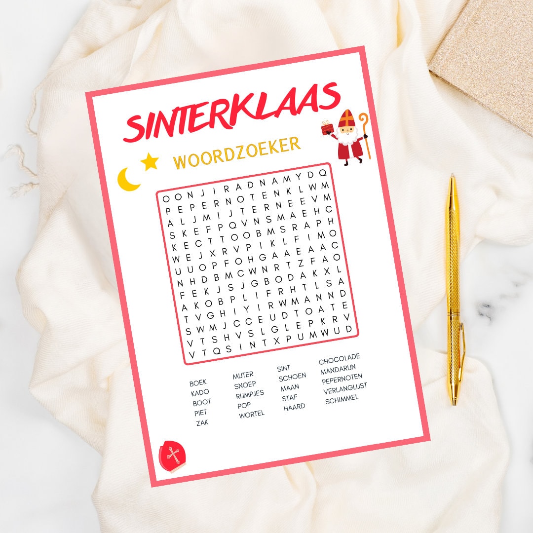Sinterklaas Woordzoeker PDF Sinterklaas Spelletje - Etsy