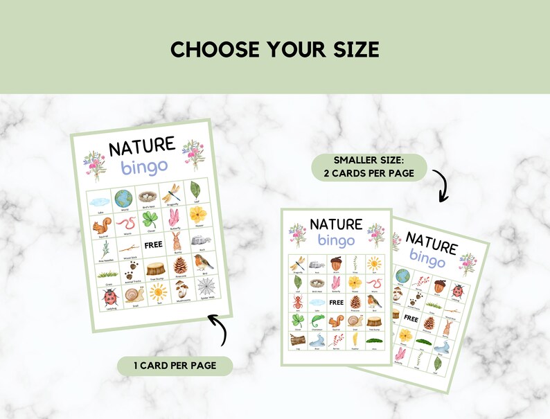 Nature Bingo - 30 Nature Bingo Cards - Nature Party Game - Nature Hike ...