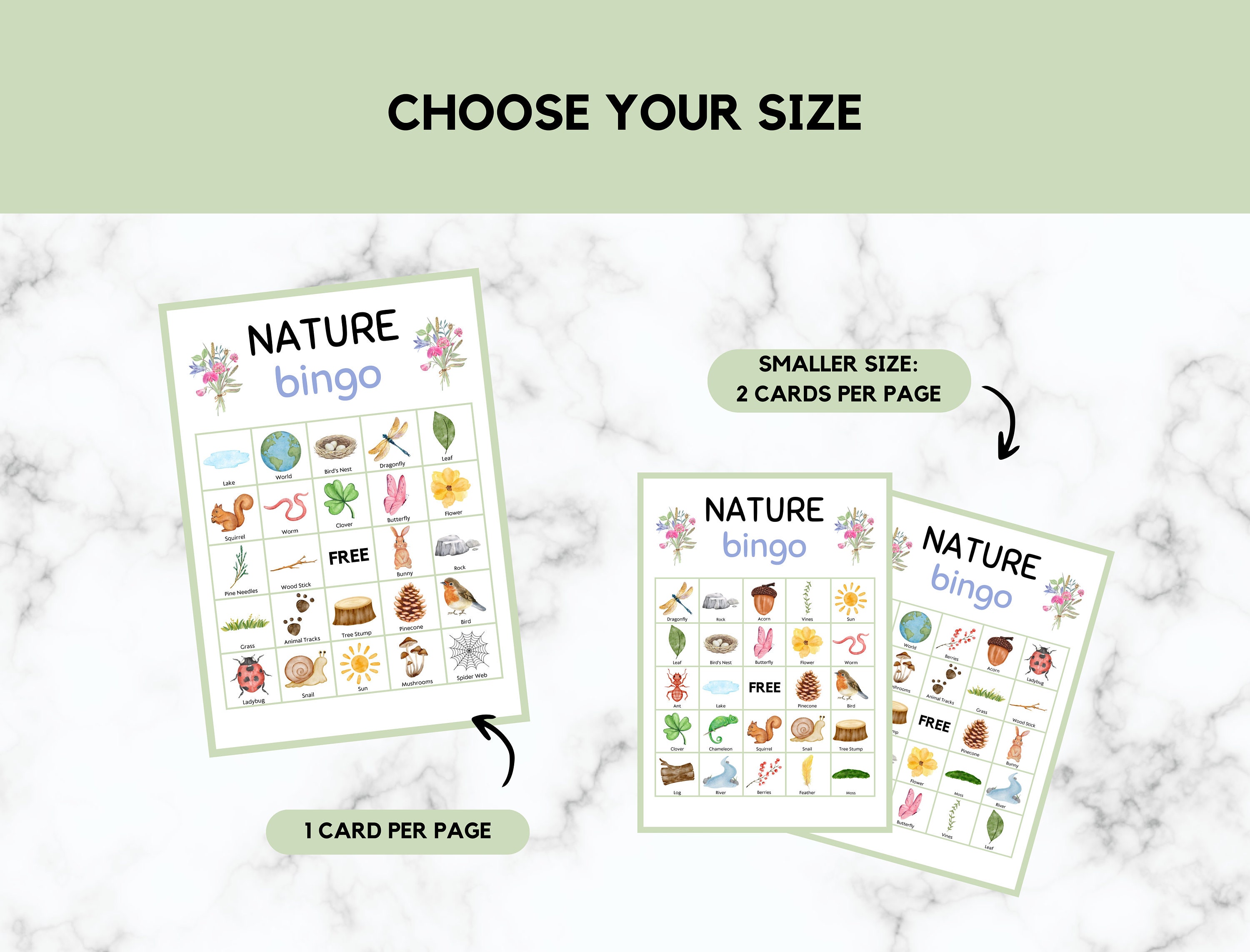 Nature Bingo - 30 Nature Bingo Cards - Nature Party Game - Nature Hike ...