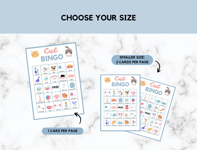 Cat Bingo - 30 Cat Bingo Cards - Cat Party Game - Cat Bingo - Birthday ...