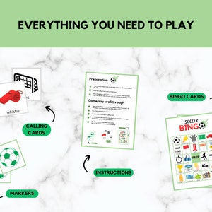 Soccer Bingo - 30 Soccer Bingo Cards - Soccer Party Game - Soccer ...