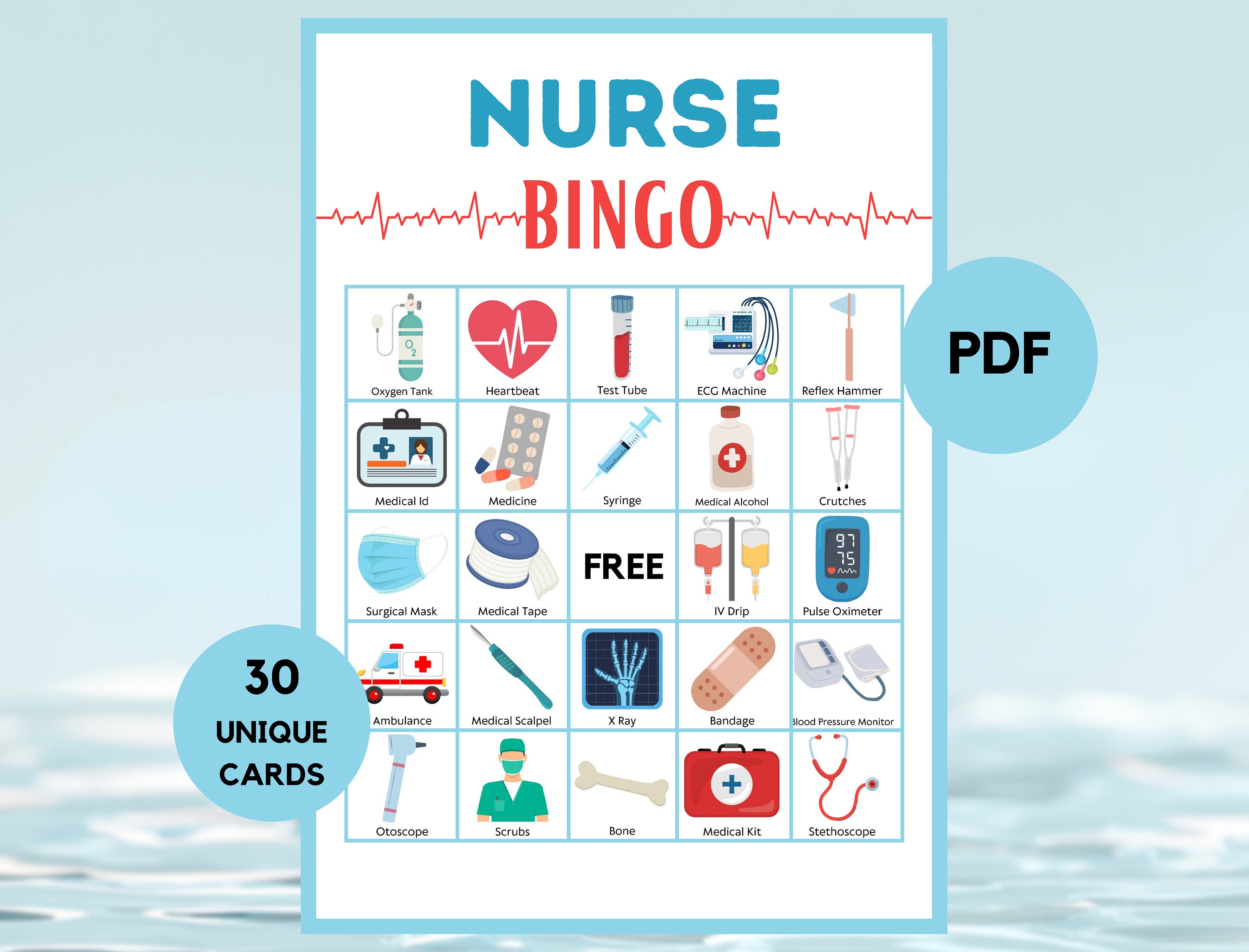 Nurse Bingo - Doctor Bingo - 30 Nurse Bingo Cards - Medical Bingo ...