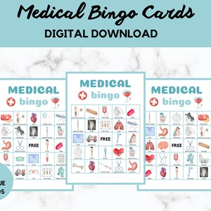 Medical Bingo Doctor Bingo 30 Medical Bingo Cards Nurse Bingo Nurse ...