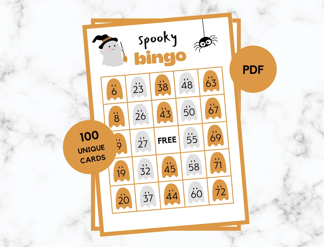 Spooky Bingo - 100 Spooky Bingo Cards - Spooky Party Game - Spooky ...