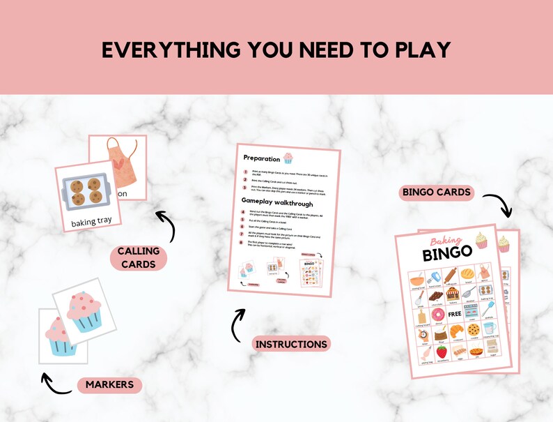 Baking Bingo - 30 Baking Bingo Cards - Baking Party Game - Baking ...