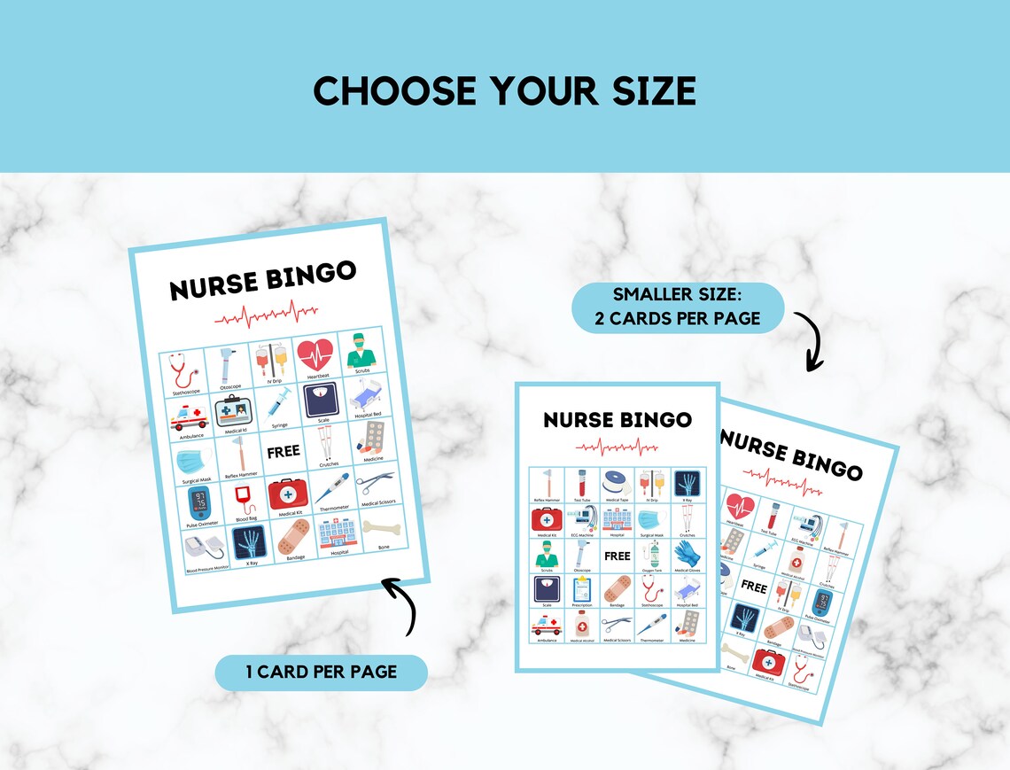 Nurse Bingo - Doctor Bingo - 30 Nurse Bingo Cards - Medical Bingo ...