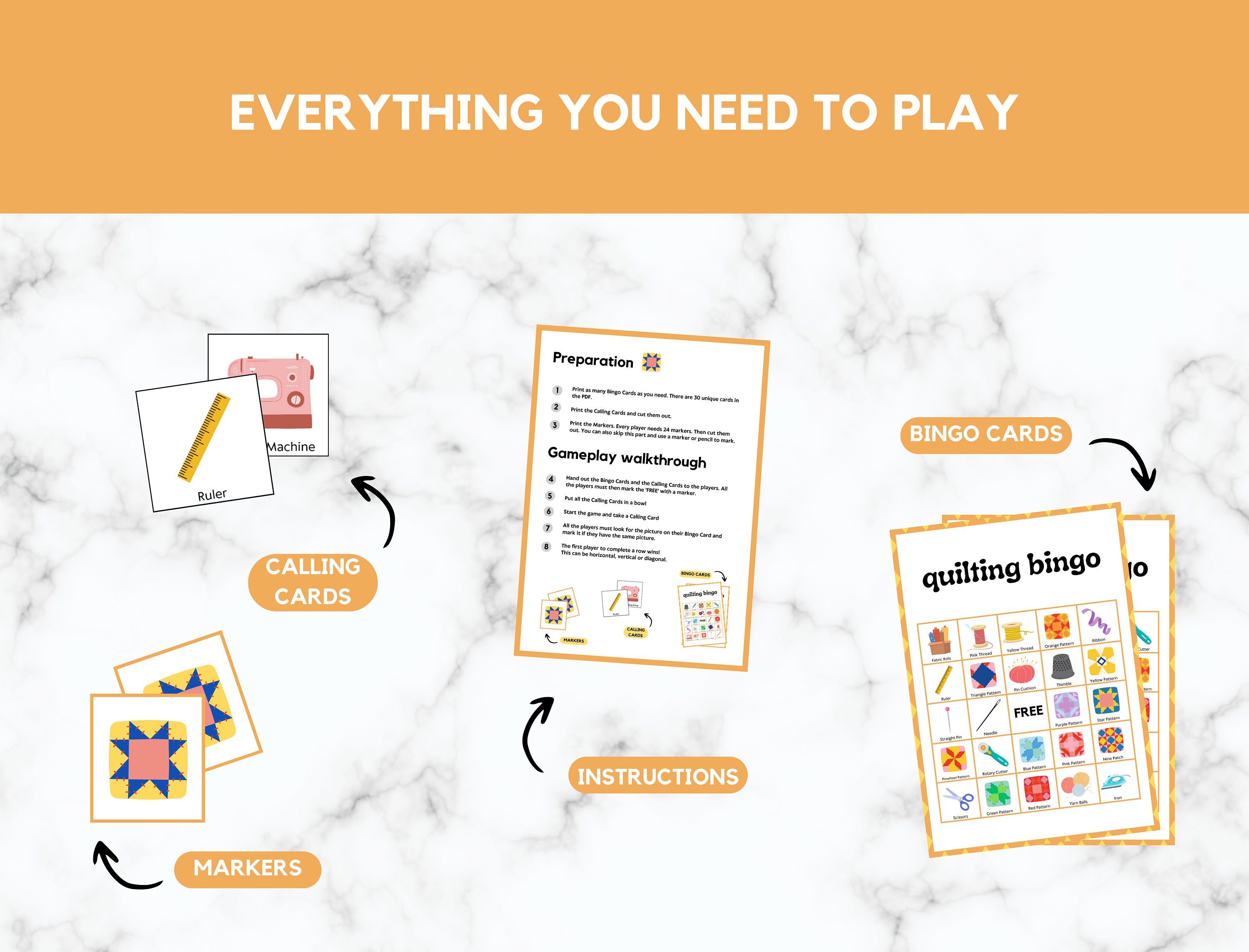 Quilt Bingo 30 Quilt Bingo Cards Quilt Game Quilt Activity Quilting ...